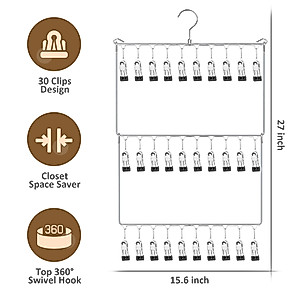 ZEDODIER Hat Hanger Hat Rack for Baseball Caps, Hat Organizer for Closet with 30 Hooks, Space Saving Hat Holder Closet Organizers and Storage, Silver