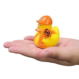 Cool Rubber Ducks (2") Standard Size. (12 Pack) Cute Duck Bath Tub Pool Toys. (Construction Rubber Ducks)