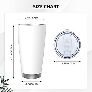 Custom Tumbler 20OZ Stainless Steel, Personalized Stainless Steel Drinking Tumblers with Lid Straw Three-piece set, Customized Travel Cup Mug with Food grade Stainless Steel, PureWhite