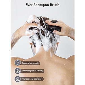 HEETA Hair Scalp Massager Shampoo Brush 2 Pack, Soft Silicone Bristles to Remove Dandruff, Waterproof Hair Scrubber for Both Wet Dry Hair, Suitable for Men & Women (Green & Black)