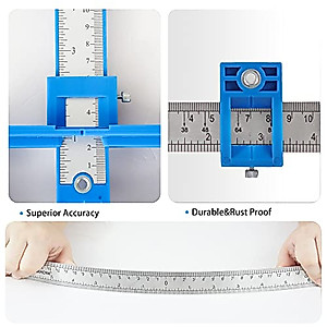 CONMCNK Cabinet Hardware Jig, Cabinet Hardware Template Tool-Adjustable Drill Guide for Fast and Accurate Installation of Door and Drawer Front Knobs, Pulls and Handles,Blue