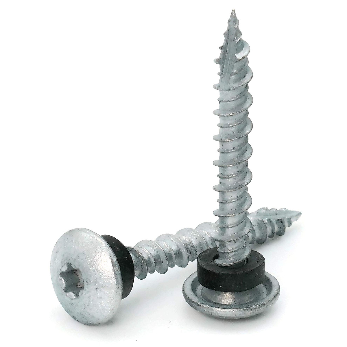 Low Profile Mechanical Galvanized Roofing Screws - #10 x 1" Qty 100