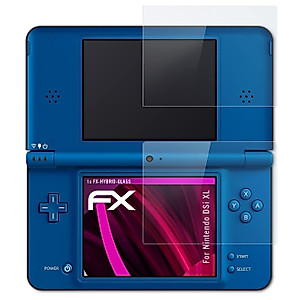 atFoliX Plastic Glass Protective Film compatible with Nintendo DSi XL Glass Protector, 9H Hybrid-Glass FX Glass Screen Protector of plastic (Set of 1)