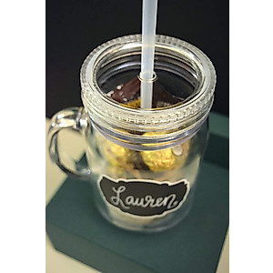 ImpecGear 20 Oz Mason Jar Doubled wall Acrylic Cup with Straw (Clear)