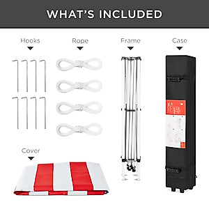 Best Choice Products 10x10ft Pop Up Canopy Outdoor Portable Folding Instant Lightweight Gazebo Shade Tent w/Adjustable Height, Wind Vent, Carrying Bag - American Flag