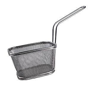 TIYOORTA Mini deep fry pan with basket draining rack Stainless steel Fryer pot with Thermometer for Chicken French Fries Fish onion ring