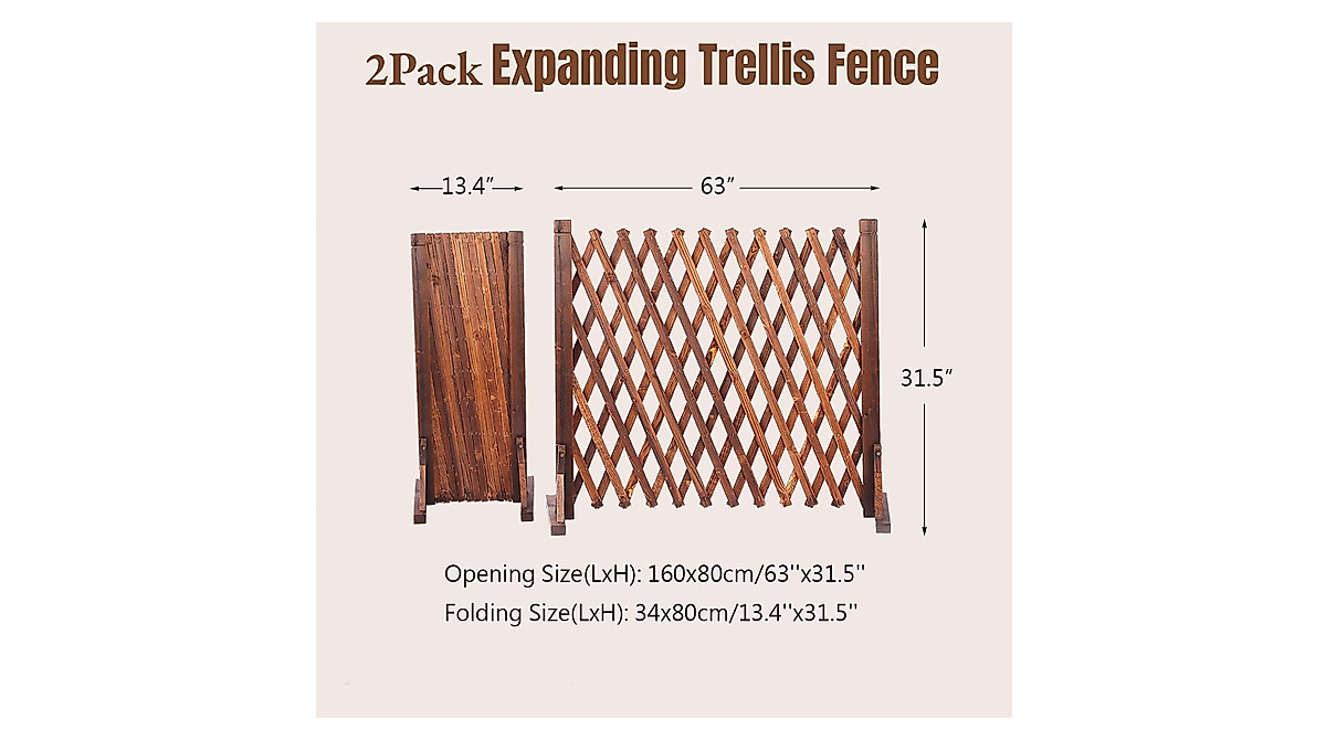 Nisorpa Retractable Wooden Fence - Extendable Garden & Pet Gate