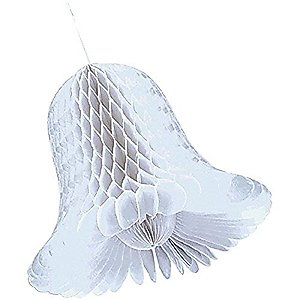 Medium White Bridal Honeycomb Bells 2ct | Wedding and Engagement Party