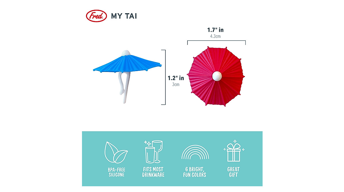 Colorful Genuine Fred MY TAI Drink Markers - Set of 6