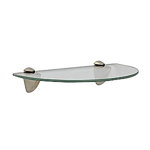 Shelf-Made KT-0134-812SN Curved Glass Shelf Kit, Satin Nickel, 8-Inch by 12-Inch