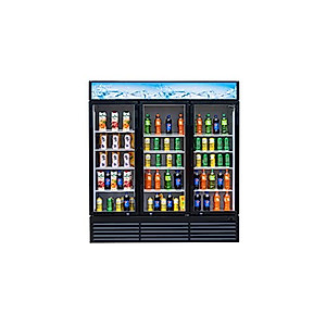 FRICOOL Commercial 3 Glass Door Merchandiser Refrigerator-Upright Beverage Cooler with LED Lighting
