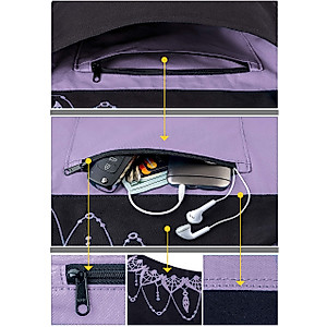 Zenifit Yoga Mat Bag, Long Tote with Pockets for your Yoga Accessories, Yoga Bag with Bonus Yoga Mat Strap Elastics, Holds your Pilates Mat, Color: Black and Lavender Yoga Mat Carrier for Women