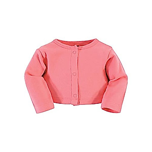 Touched by Nature Baby Girls' Organic Cotton Dress and Cardigan, Coral Reef, 9-12 Months