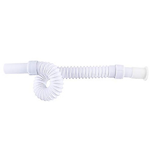 Flexible Extension Drain Pipe, Angle Simple Flexible 1-1/4" Extension Hose, Bathroom Sink Expanded Tube, Lavatory Sink Tailpiece, Tail Pipe Extension For Vessel Sink, Length Of 14-9/16" To 33-1/16"