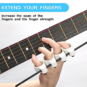 2 Pieces Finger Expander Finger Trainers Multifunctional Finger Expansion Guitar Stretcher Portable Musical Instrument Accessories for Guitar Bass Ukulele Piano Saxophone Beginner