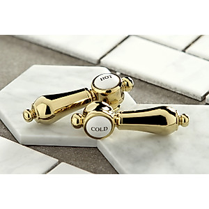 Kingston Brass KS7792BALBS Heirloom Bridge Kitchen Faucet, Polished Brass