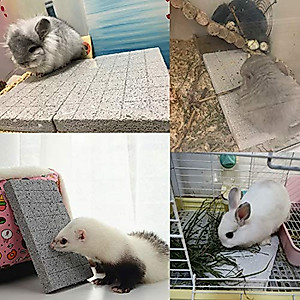 Hamiledyi Bunny Grinding Claw Pad Rabbit Lava Grinding Teeth Stone Hamster Chew Toy for Rat Gerbil Chinchilla Hedgehog Guinea Pig…