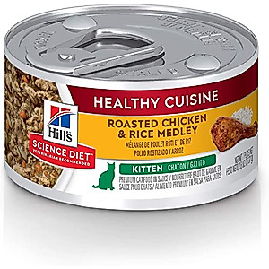 Hill's Science Diet Wet Cat Food, Kitten, Healthy Cuisine, Roasted Chicken & Rice Recipe, 2.8 oz Cans, 24-pack