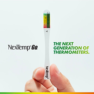 NexTemp® Go Oral Disposable Thermometers, Accurate Fast Read Temperature Thermometer in 10 Seconds, Hygienic, Use Anytime Anywhere for Adults, Kids, Travel, Home or First Aid Kit, 12 Pack