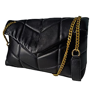 DIPACE Women Small Quilted Crossbody Bags luxury Designer Evening Bag Clutch Purses and Handbags with Prom Wallets (Black Lattices)