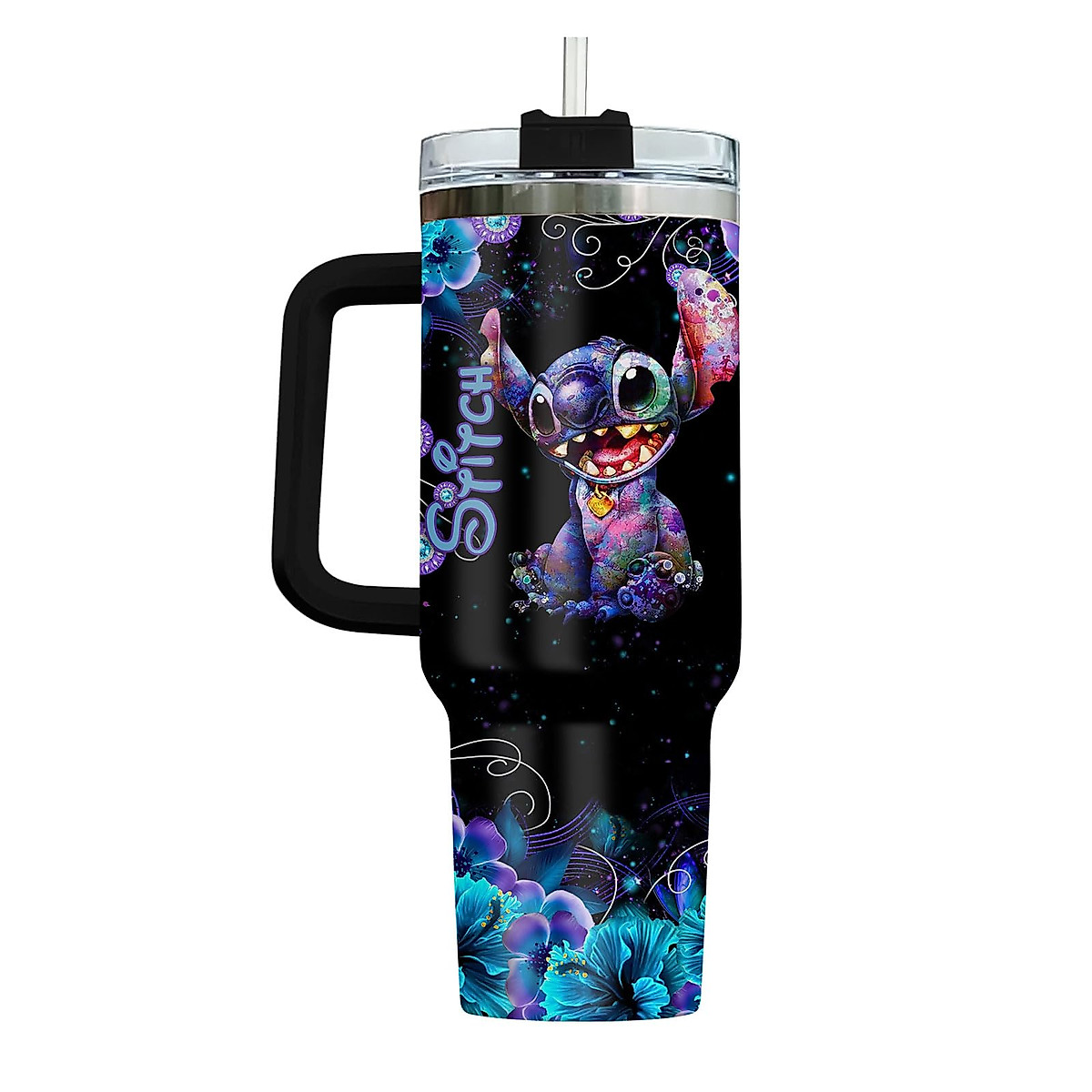 GEPOSTORE Blue Alien 40 Oz Tumbler With Lid Stainless Steel, Cute Cartoon Movie Character Tumbler, Birthday Gifts for Movie Lovers