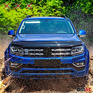 OMAC Front Bug Shield Hood Deflector Guard for VW Tiguan 2018-2021 Black Smoke