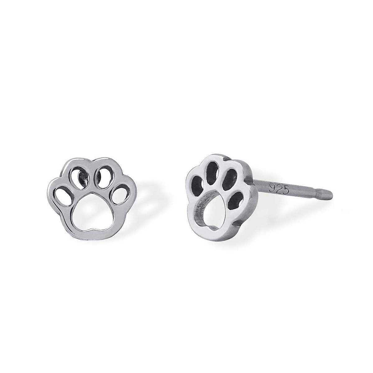 Boma Jewelry Sterling Silver Paw Print Stud Earrings