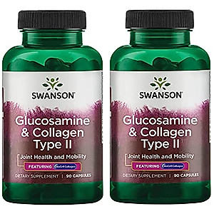 Swanson Glucosamine & Collagen Type II - Featuring BioCell Collagen 90 Capsules (2 Pack)