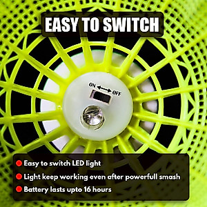 EAGLES LED Badminton Shuttlecocks - 5 Pack Lighting Birdies, Nylon Glow in The Dark Birdie Balls for Baseball Practice- Plastic Light Up Birdies for Outdoor Indoor Sports Activities