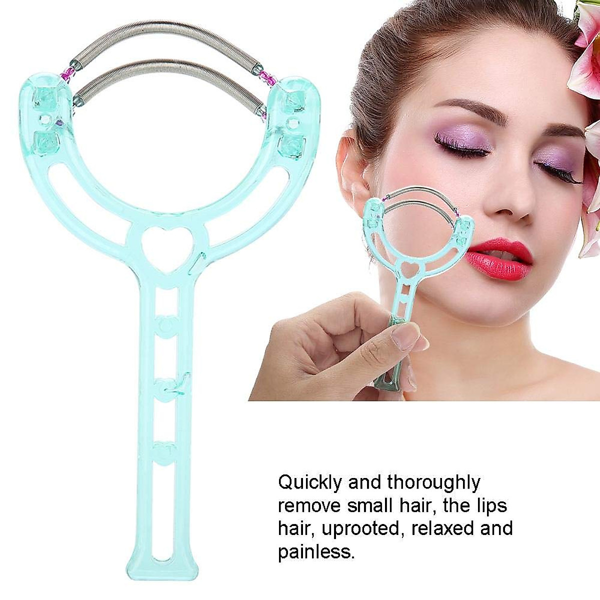 Hair Epilator Tool, Face Hair Remover, Portable Spring Design for the Lips Hair for Quickly and Thoroughly Remove Small Hair Cheeks Upper Lip(green)