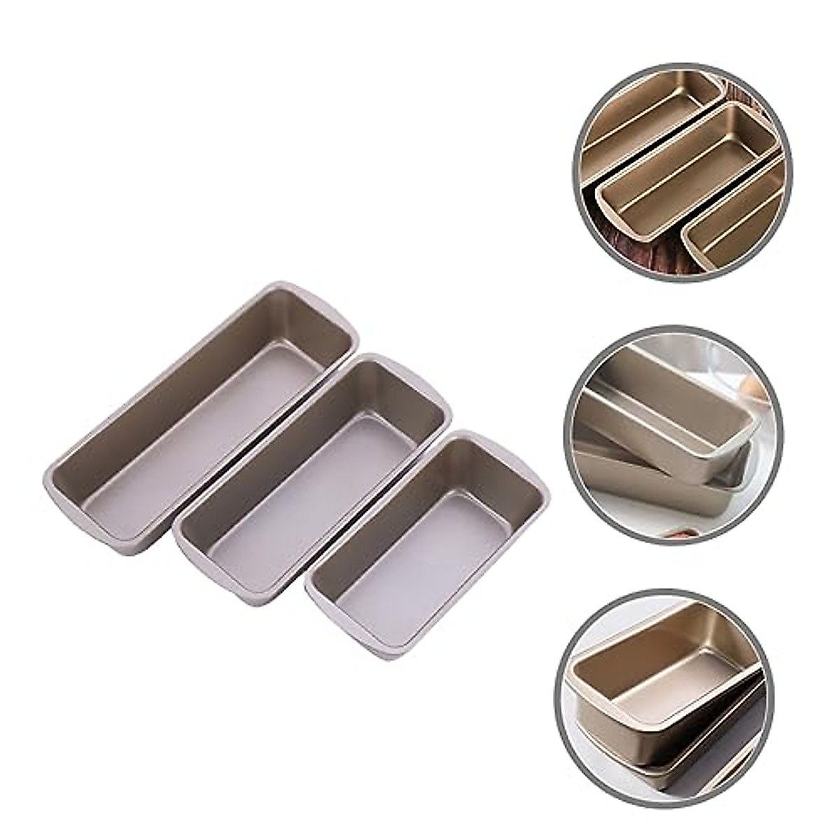Cabilock 3pcs baking pans loaf pan Practical Toast Pan Toast Baking Mold Home Toast Mold Baking Tool Toast DIY Baking Mold Bread Pan Toast Cooking Mold carbon steel Strip baking tin