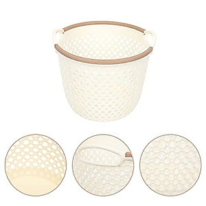 Plastic Laundry Basket Laundry Hamper Reusable Plastic Clothing Basket with Handles Dirty Clothes Storage Organizer for Sundries Throws Pillows Towels Dirty Clothes Hamper