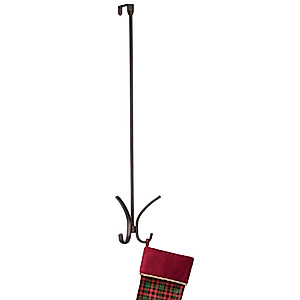 iDesign Axis Easy Reach 24" Quad Hook, Over the Door Towel Holder or Coat Rack for Bathroom, Bedroom, Office Closet Storage, 4.7" x 3.8" x 24", Bronze