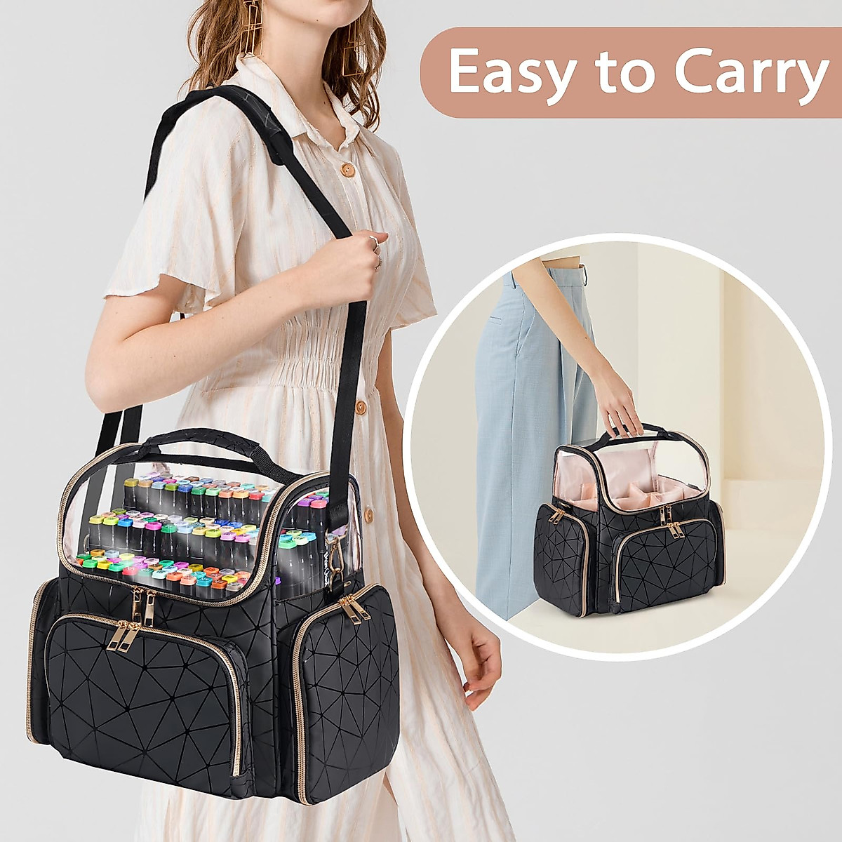 Uross Marker Organizer Case- Marker Storage Case Marker Box Case Marker Storage Marker Bag Pen Organizer Bag Case, Black