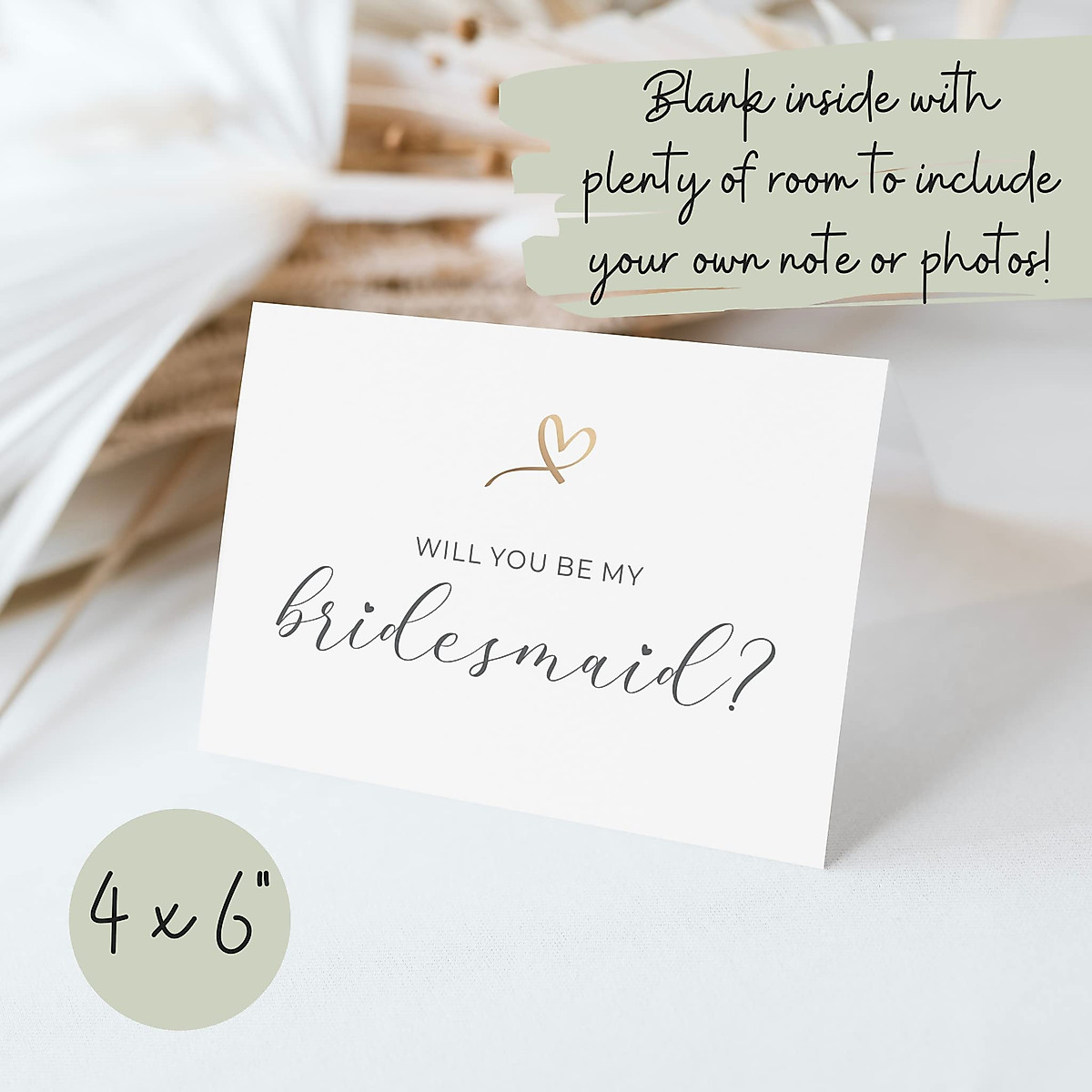Bridesmaid Cards - Gold Heart