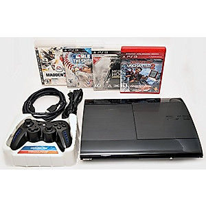 Sony Playstation 3 Super Slim 500GB Game Console System Bundle PS3 w/4 GAMES
