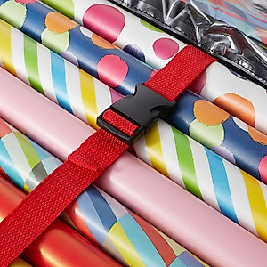 Casafield Wrapping Paper Storage Container, Premium Canvas Gift Wrap Organizer Box and Under Bed Storage Bag with Interior Pockets - Black