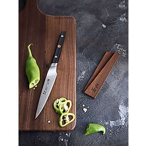 Cangshan TC Series 1021042 Swedish 14C28N Steel Forged 5-Inch Utility Knife and Wood Sheath Set