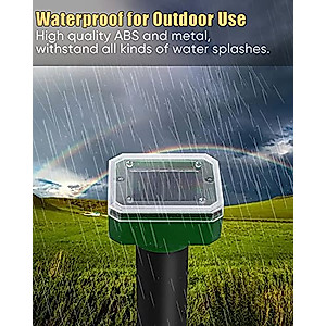 SEEKBIT Ultrasonic Mole Repellent Solar Powered Sonic Mole Snake Gopher Vole Repellent Deterrent Spikes for Lawn Garden Yard, Groundhog Repeller, Waterproof (8 Pack)