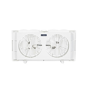 Lasko 2137 Twin Window Fan, 21.8 x 4.5 x 10.5 inches, White