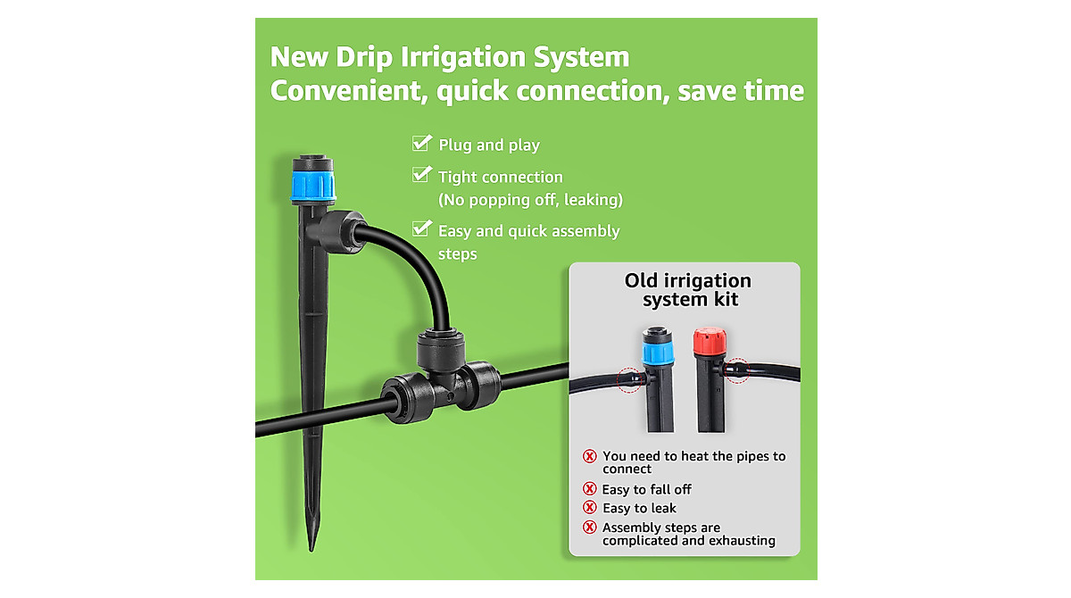 MIXC 100FT Drip Irrigation Kit - Efficient Garden Watering
