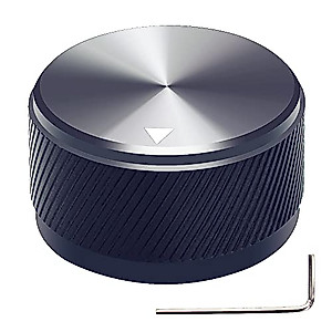 mxuteuk Black Aluminum Alloy Potentiometer Control Knob Volume Audio Electric Guitar Bass Screw Type Hole Dia:6mm/ 0.23" 30 x 17mm (d*h)