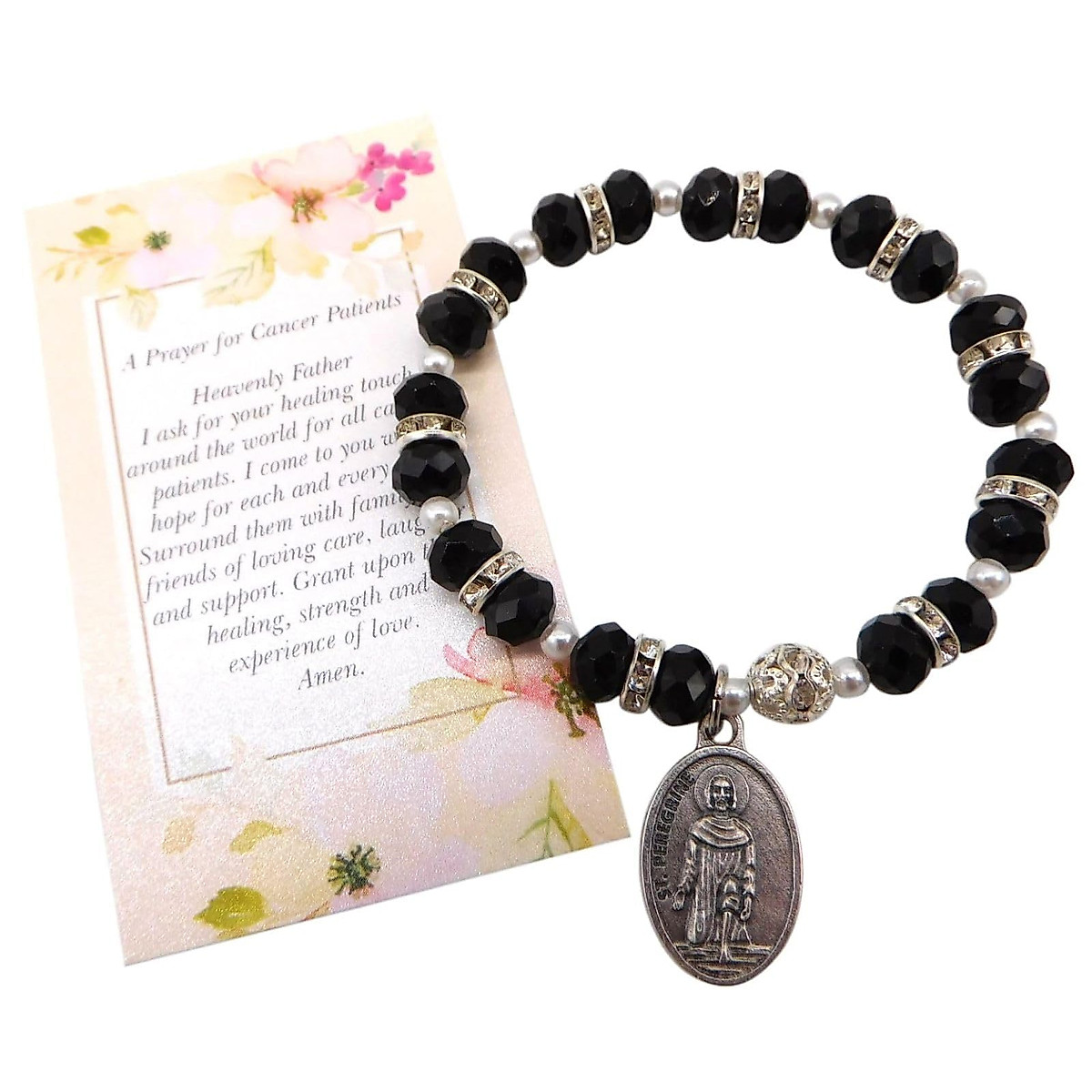 Westman Works St Peregrine Cancer Healing Saint Gift Set with Italian Bracelet and Holy Prayer Card