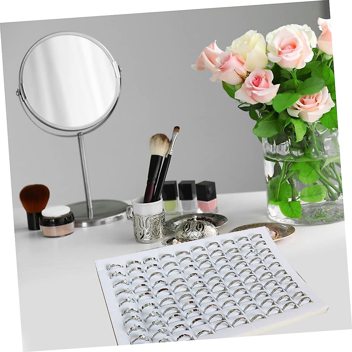 Levemolo 5pcs Storage Box Sponge Pad Jewelry Insert Display Mats Ring Display Pad Earrings Showcase Tray Trinket Tray Ring Tray Earring Sponge Display Pad Display Board Lining White