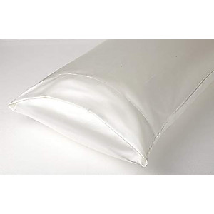 Lanest Housing Satin-Silk Pillowcase King, White Satin Pillowcase for Hair and Skin, Breathable, Super Soft, Cooling Pillow case King Size, Ivory White