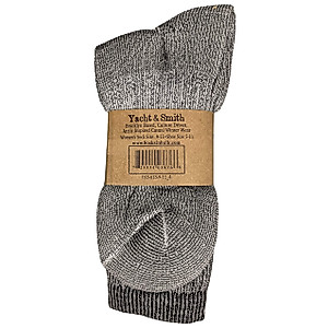 Yacht & Smith 4 Pairs Merino Wool Socks for Men & Women, Thermal, Warm Sock Hiking Winter, Bulk Pack