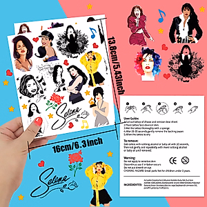 Selena Temporary Tattoos 100Pcs Selena Singer Tattoos Stickers Party decorations for Girls Kids
