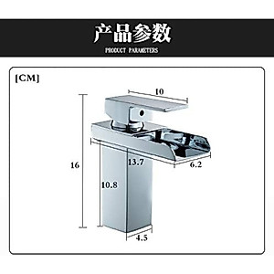 Kitchen & Bath Fixtures Taps Faucet,Bathroom Basin Single Hole Waterfall Hot and Cold Water Mixer