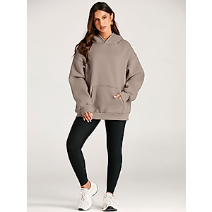 EFAN Womens Hoodies Oversized Sweatshirts Pullover Fleece Sweaters Long Sleeve Winter Fall Outfits Fashion Y2k Clothes CoffeeGrey XL