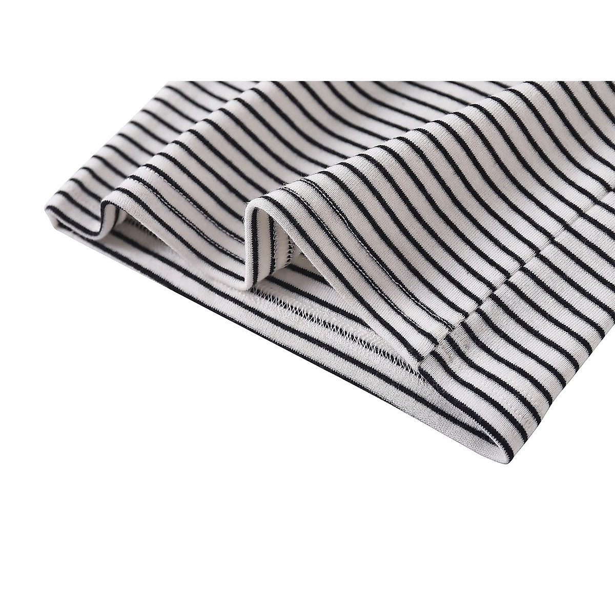 Toddler Girls Boys Long Sleeve Tee Shirts Little Kids Cotton Striped Crew Neck Tops (White,3T)